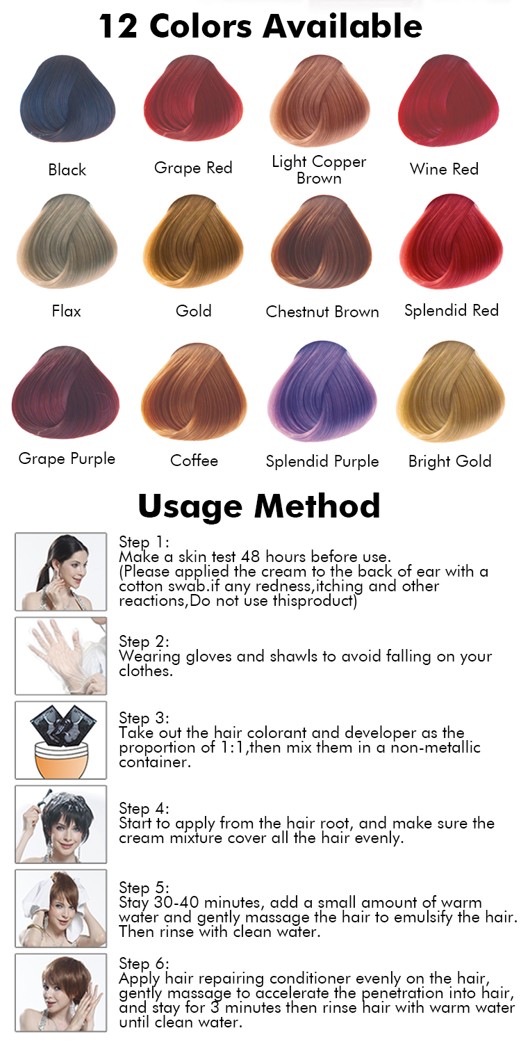 Permanent Hair Color Cream 30ml*2 - Black Hair Shampoo | Hair Building ...