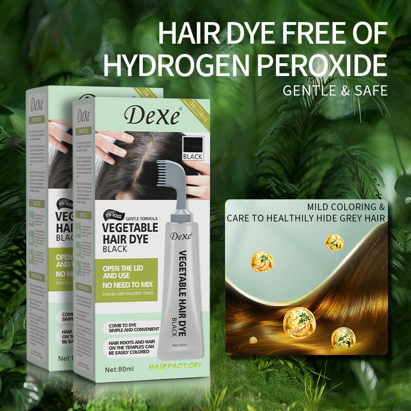 Dexe Vegetable Hair Dye Black 80ml - Black Hair Shampoo | Hair Building ...