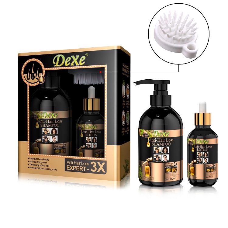 Dexe Anti-hair Loss Shampoo 300ml and Lotion 50ml Set - Black Hair ...