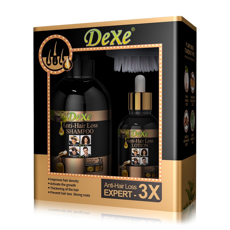 Dexe Anti-hair Loss Shampoo 300ml and Lotion 50ml Set - Black Hair ...