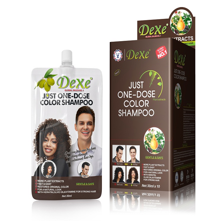 Dexe Just One-Dose Color Shampoo 30ml - Black Hair Shampoo | Hair ...